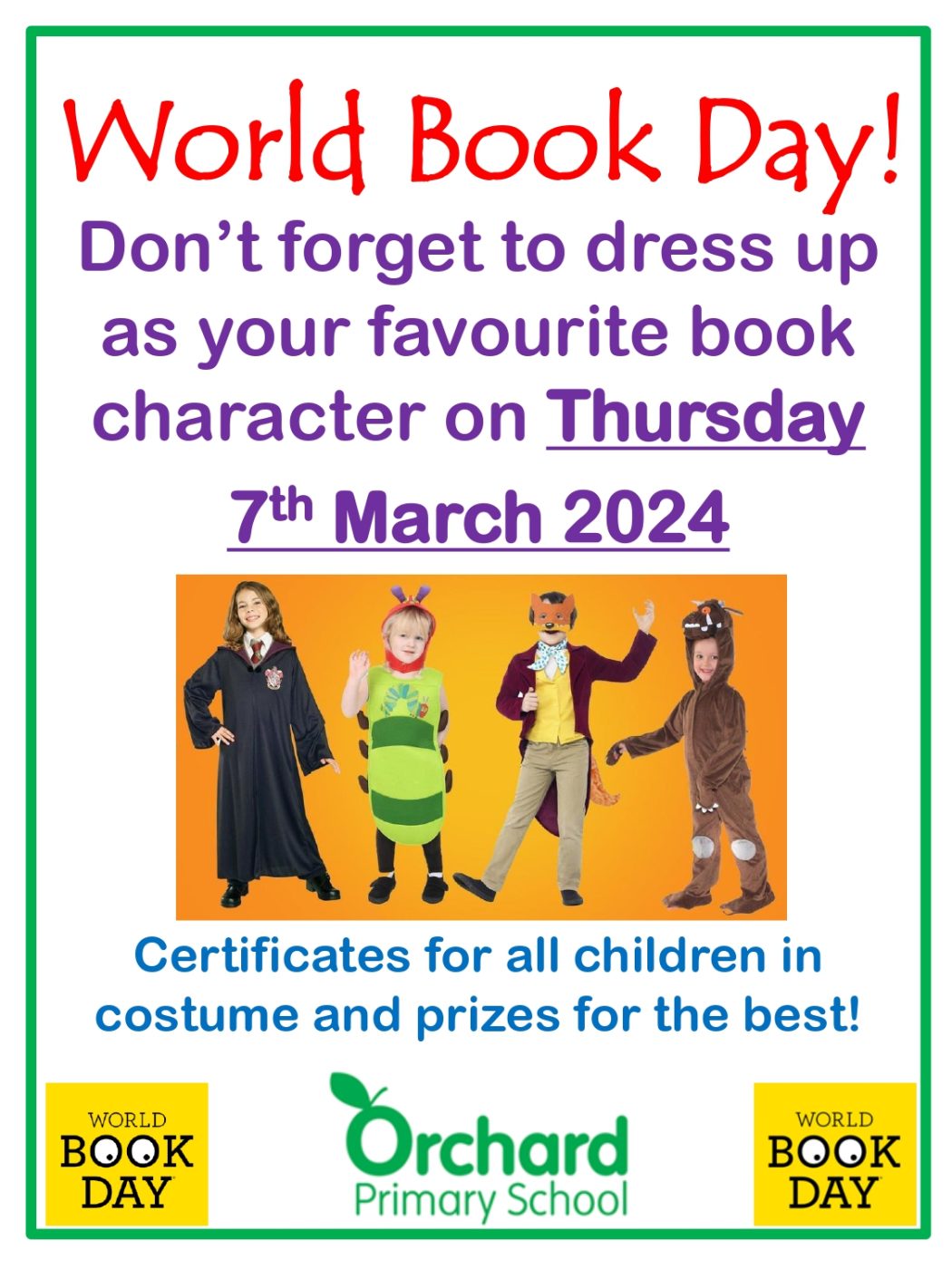 World Book Day 7th March 2024 - Orchard Primary School